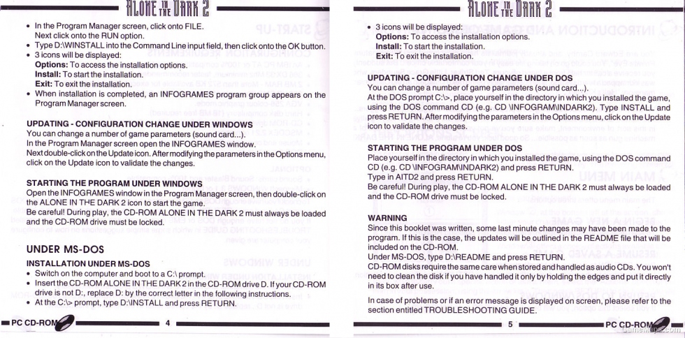 Official Game Manual (Tool) for Alone in the Dark 2 - GameMaps.com