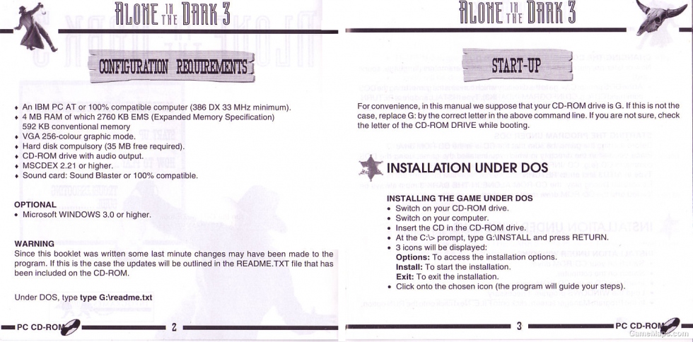 Official Game Manual (Tool) for Alone in the Dark 3 - GameMaps.com