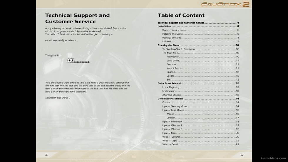 Game Manual (Tool) for AquaNox 2: Revelation - GameMaps.com