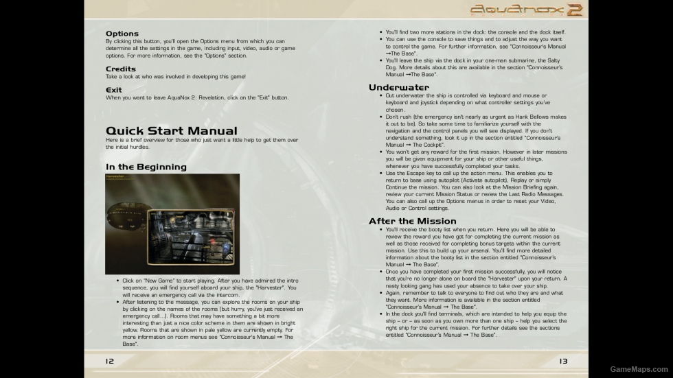 Game Manual (Tool) for AquaNox 2: Revelation - GameMaps.com