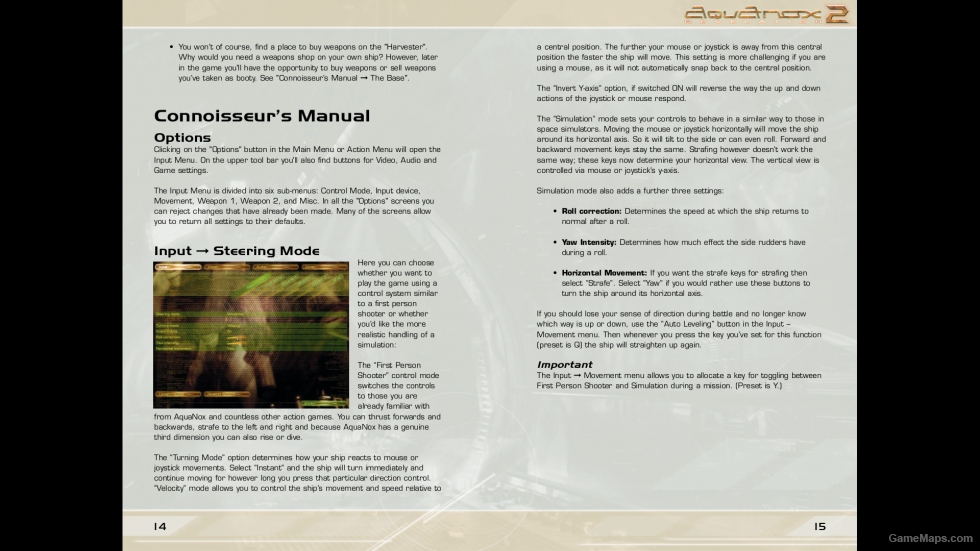 Game Manual (Tool) for AquaNox 2: Revelation - GameMaps.com