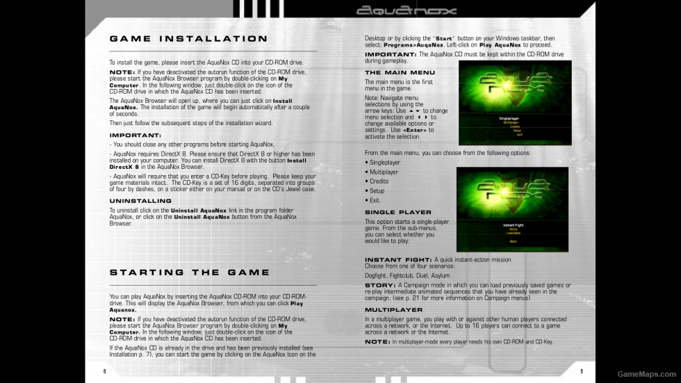 Game Manual (Tool) for AquaNox - GameMaps.com