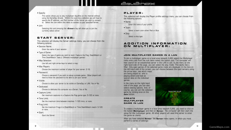 Game Manual (Tool) for AquaNox - GameMaps.com