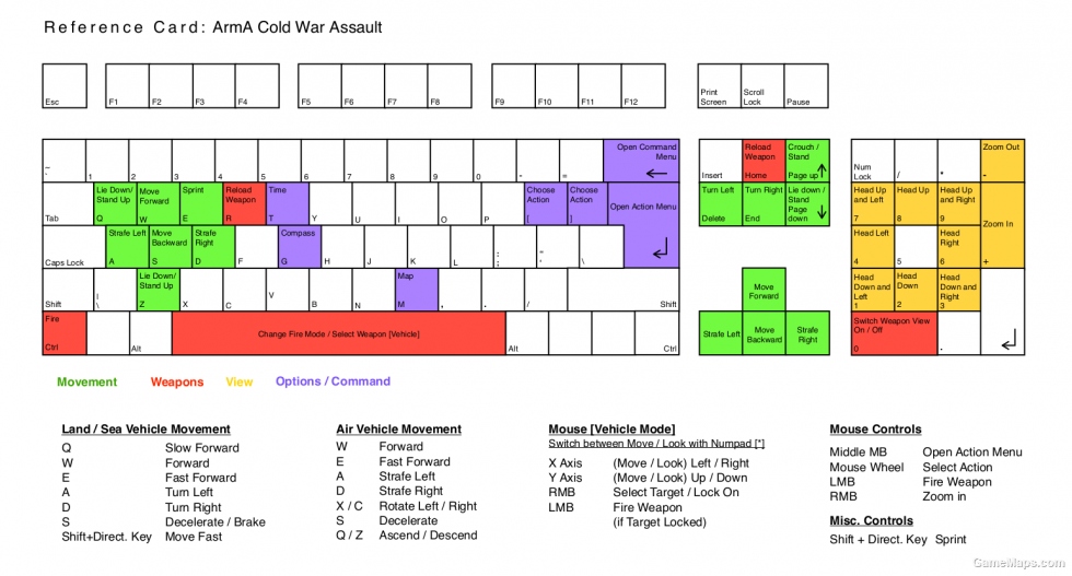 Arma CWA - PDF Maps / Ref Card (Tool) for Arma: Cold War Assault ...