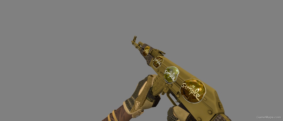 Ak 47 Gold Arabesque with Sticers (Mod) for Counter-Strike - GameMaps.com