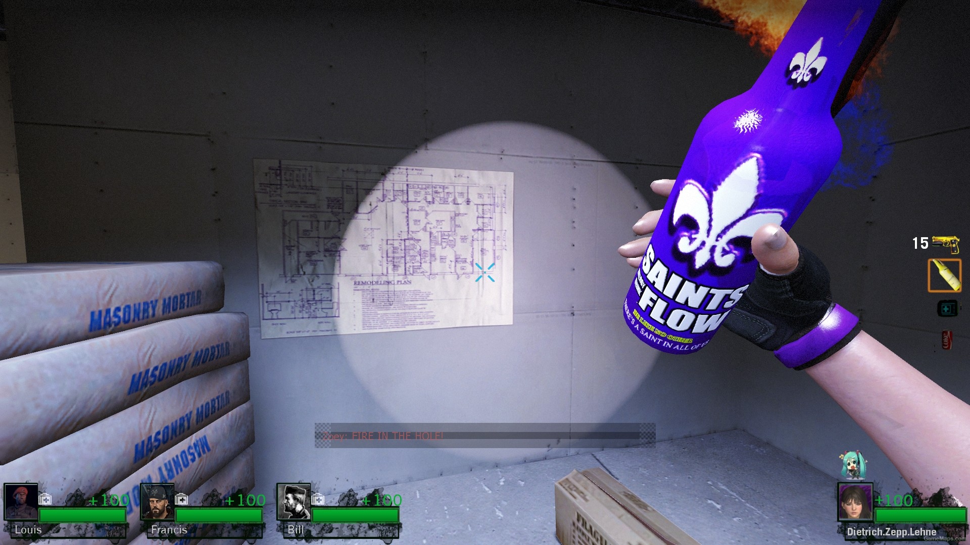 “SAINTS FLOW” Molotov Cocktail (Left 4 Dead) - GameMaps