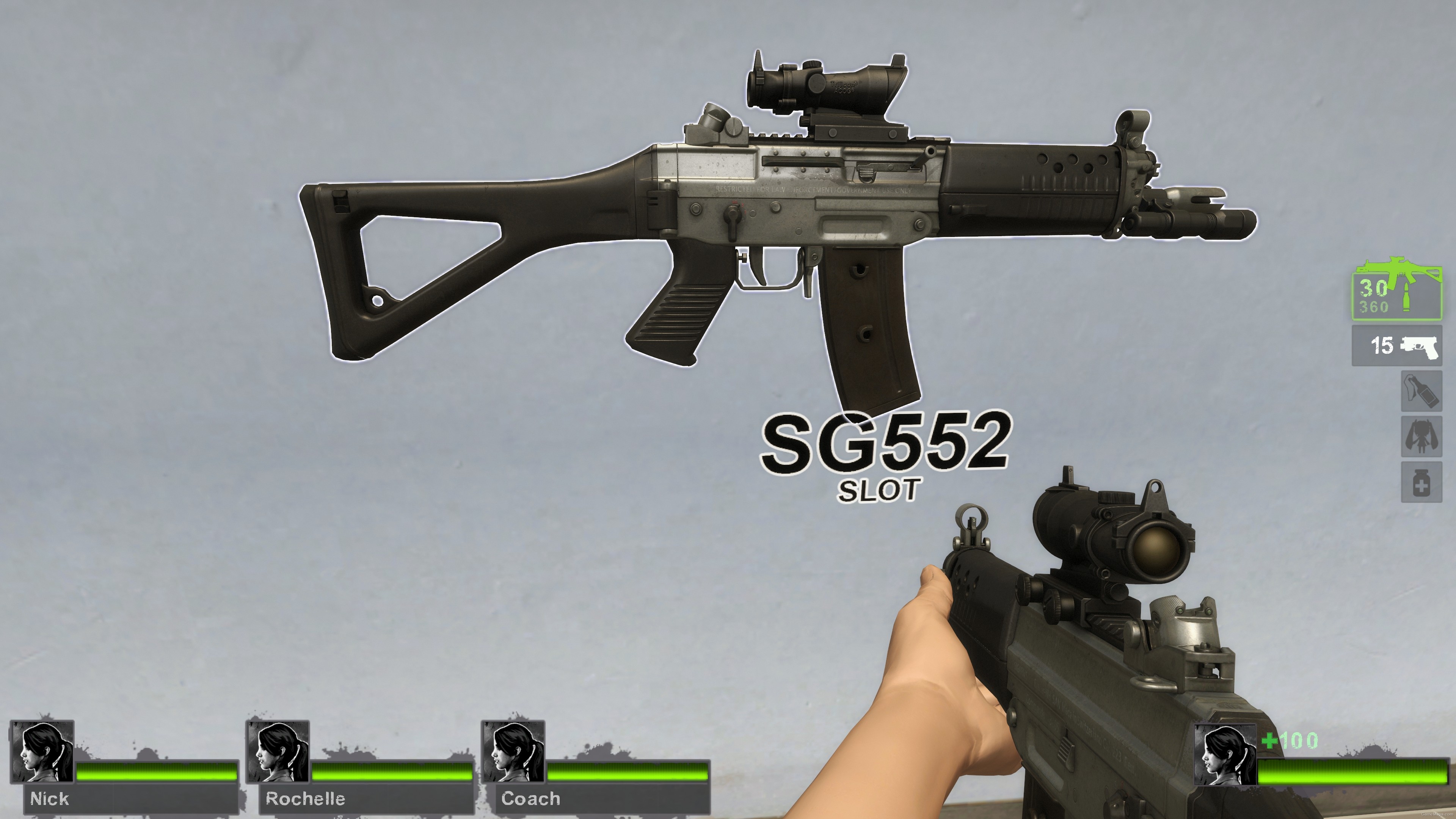 CSS Hidden SIG SG552 Improved - HQ Model v17 (Left 4 Dead 2) - GameMaps