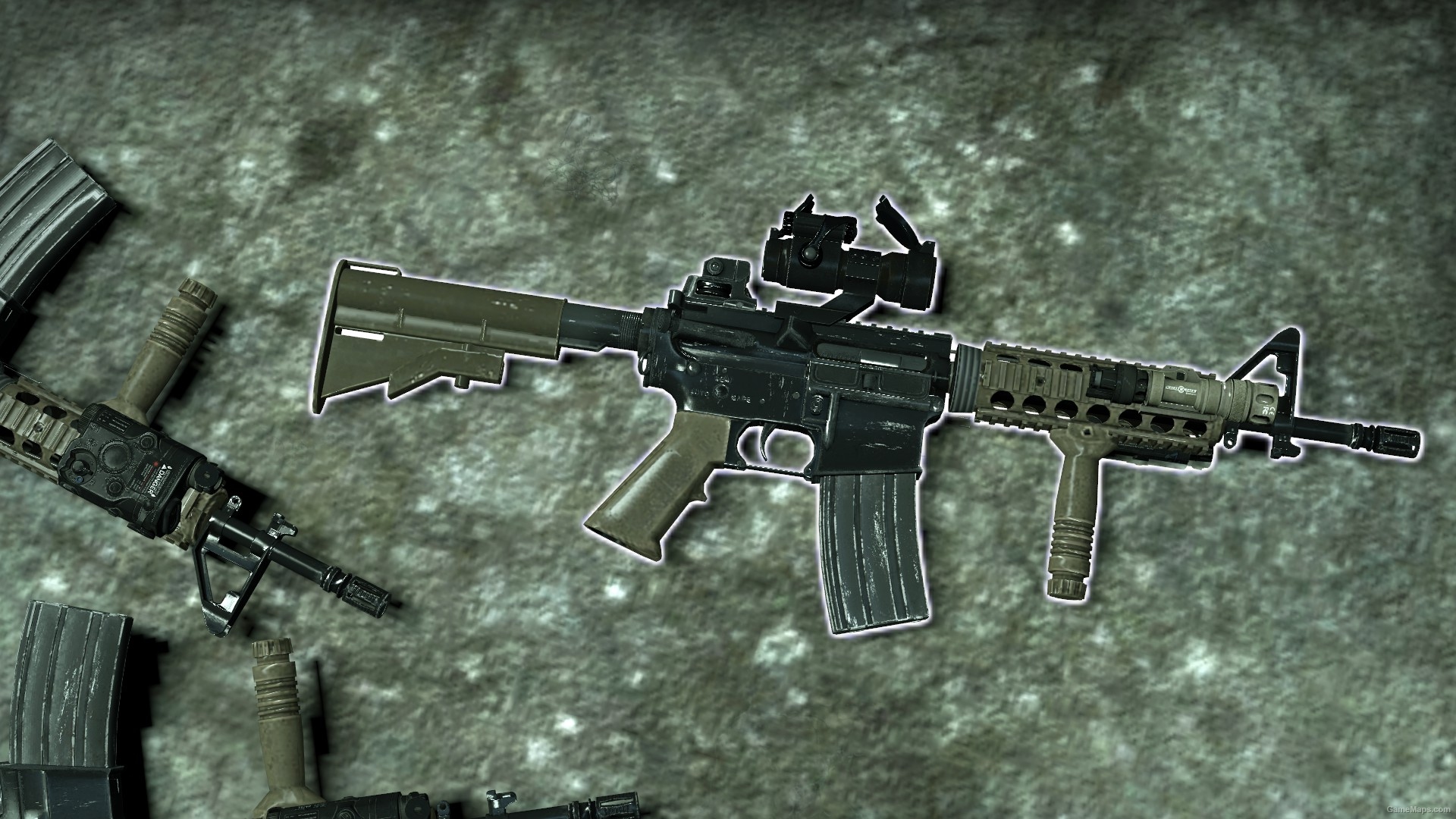 RE3 Remake Colt Model 933 Tan with Aimpoint (Desert Rifle) (Left 4 Dead ...