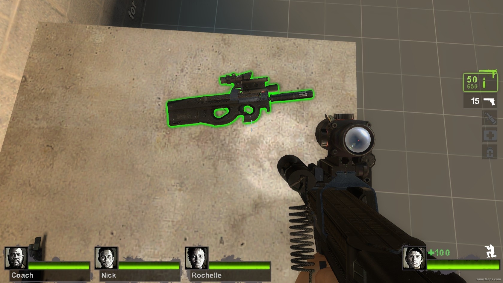 Tactical FN P90 (Silenced SMG) (Left 4 Dead 2) - GameMaps