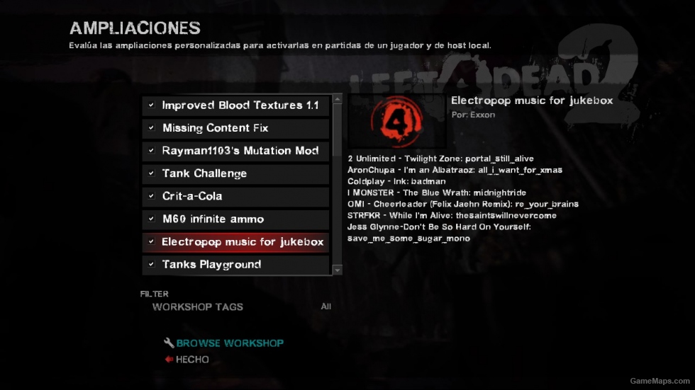 Electropop music jukebox (Mod) for Left 4 Dead 2 - GameMaps.com