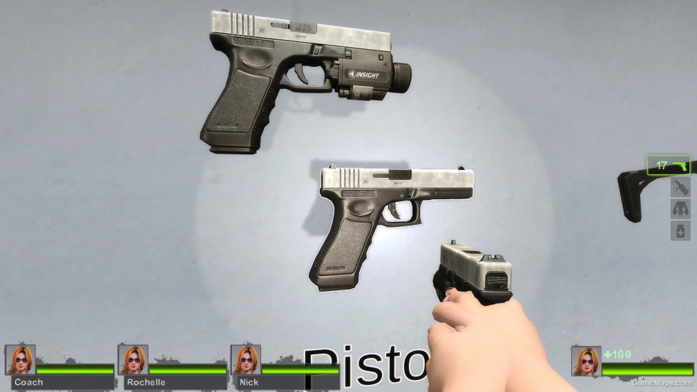 glock 17 silver slide (Dual pistols) (Mod) for Left 4 Dead 2 - GameMaps.com
