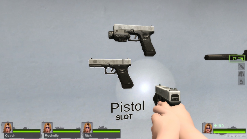 glock 17 silver slide (Dual pistols) (Mod) for Left 4 Dead 2 - GameMaps.com