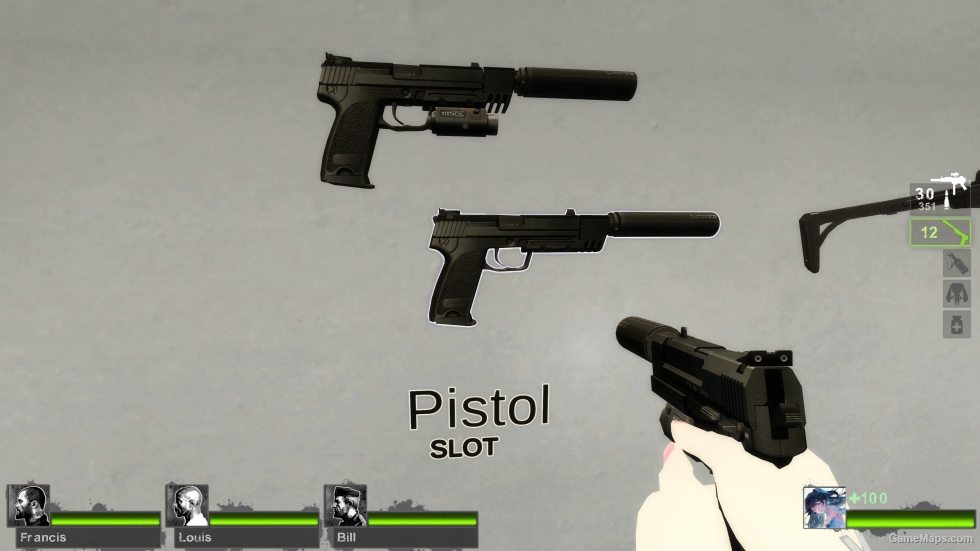 HK USP Match 45 Black Suppressed [Add Gun Sound Ver] (Mod) for Left 4 ...