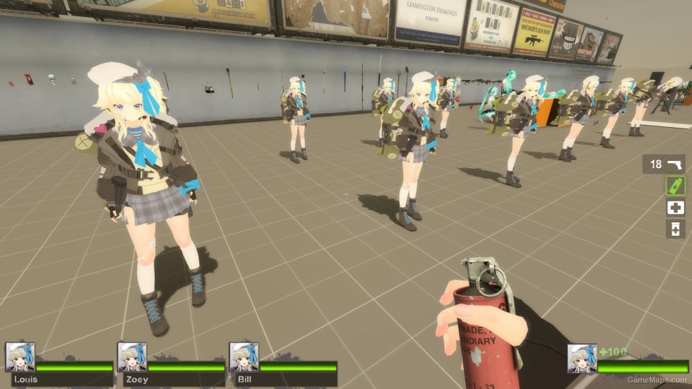 Only GF2 Vepley Zoey (request) (Mod) for Left 4 Dead 2 - GameMaps.com