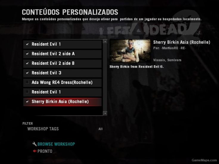Sherry Birk RE6 Costume Asia (Mod) for Left 4 Dead 2 - GameMaps.com