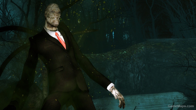 Slender Man Face Up Close In Game