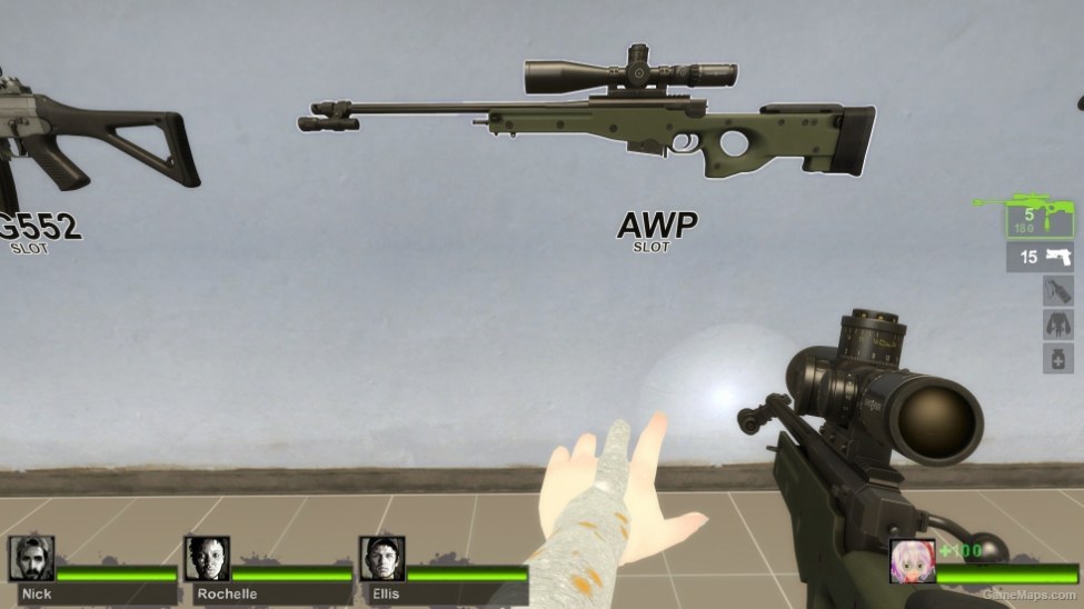 CSS Hidden AWP Improved HQ Model v8 (Left 4 Dead 2) - GameMaps